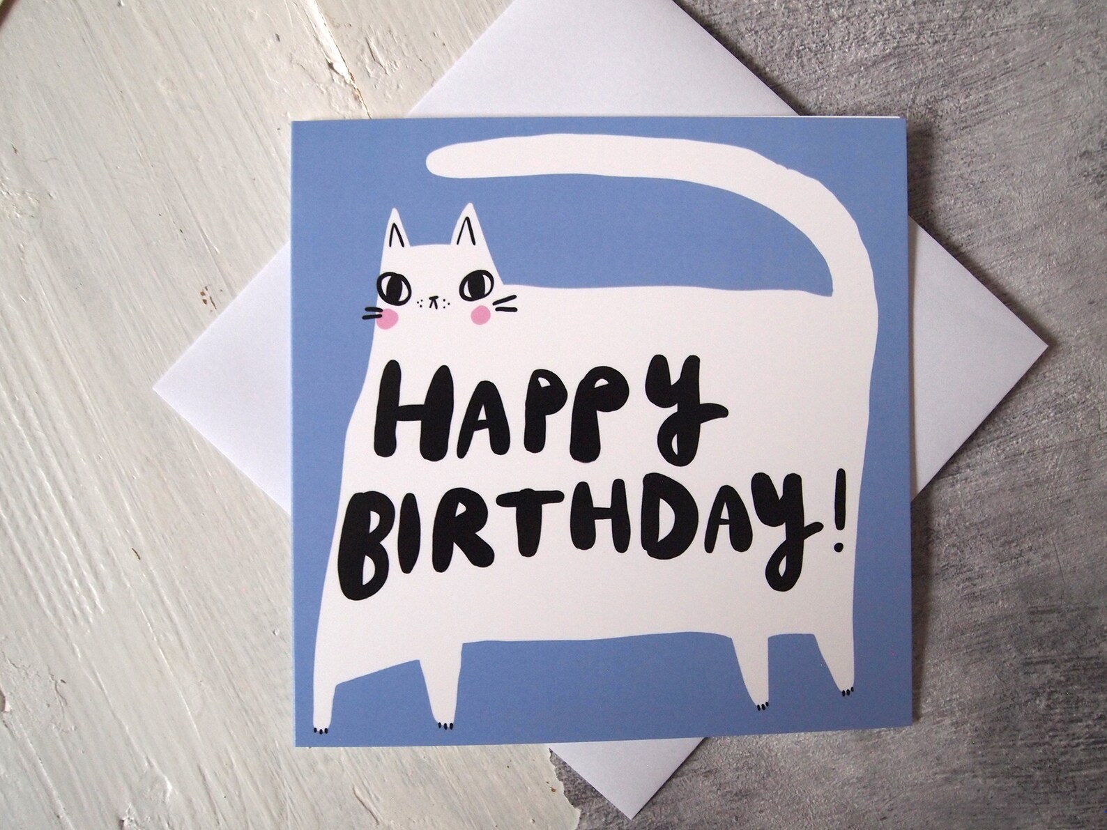Cat Design Birthday Card - Etsy
