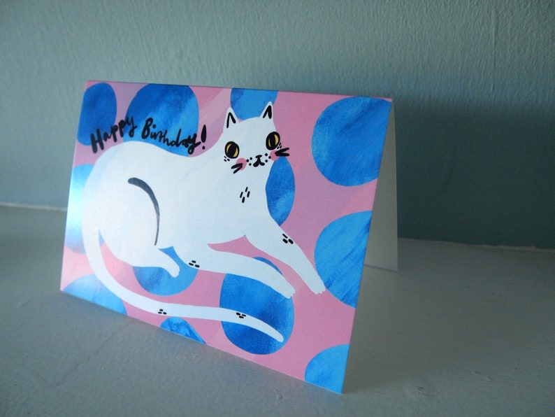 Cat Birthday Card - Etsy