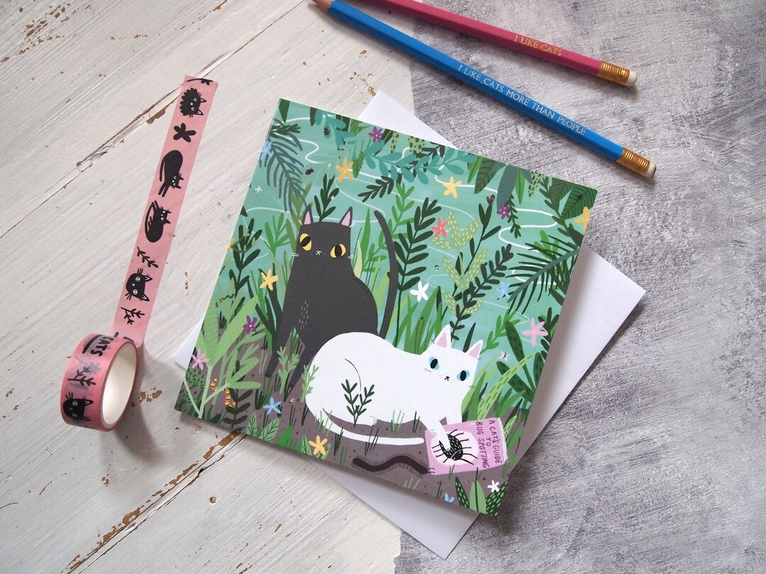 Cat Greetings Card, Blank Inside - Etsy