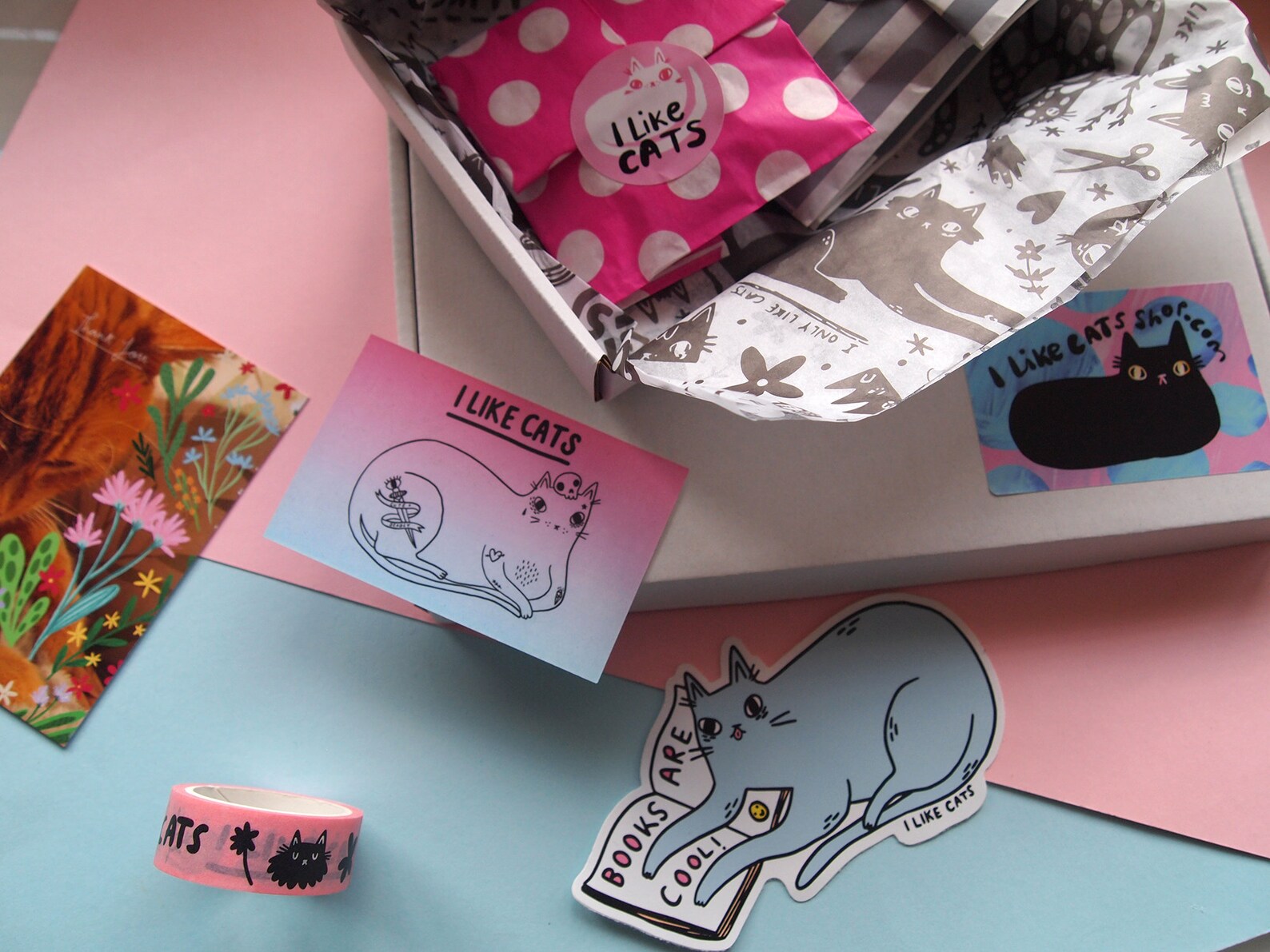 Purple Cat Art Print With Yellow Background - Etsy