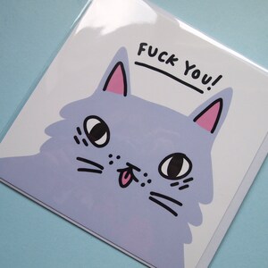F You! Cat Greetings Card - Etsy