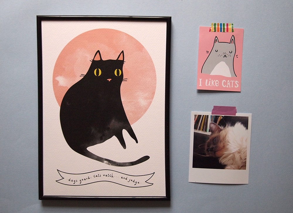Salem Quote Black Cat Art Print - Etsy