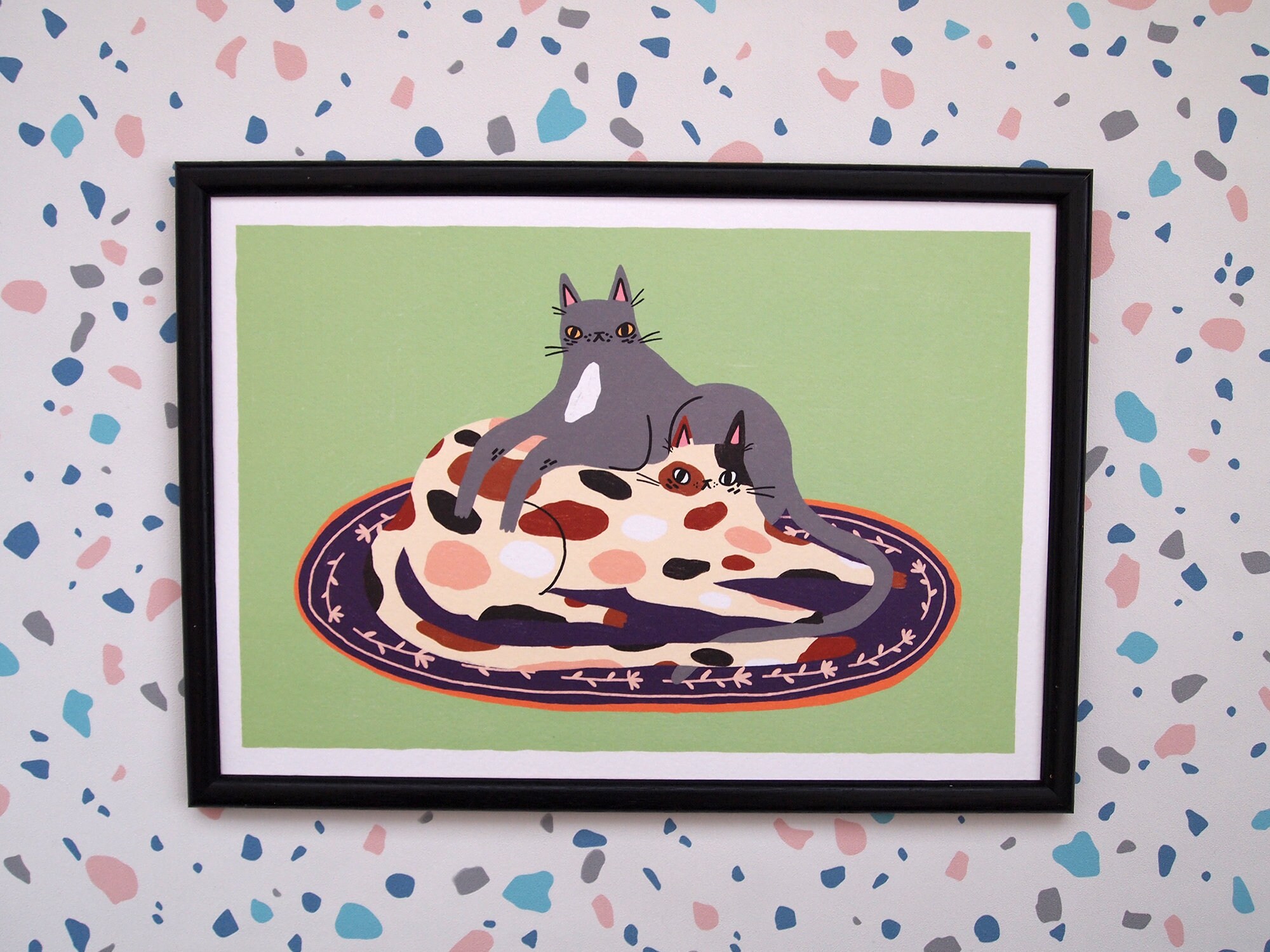 Cats Illustration A4 Art Print | Etsy