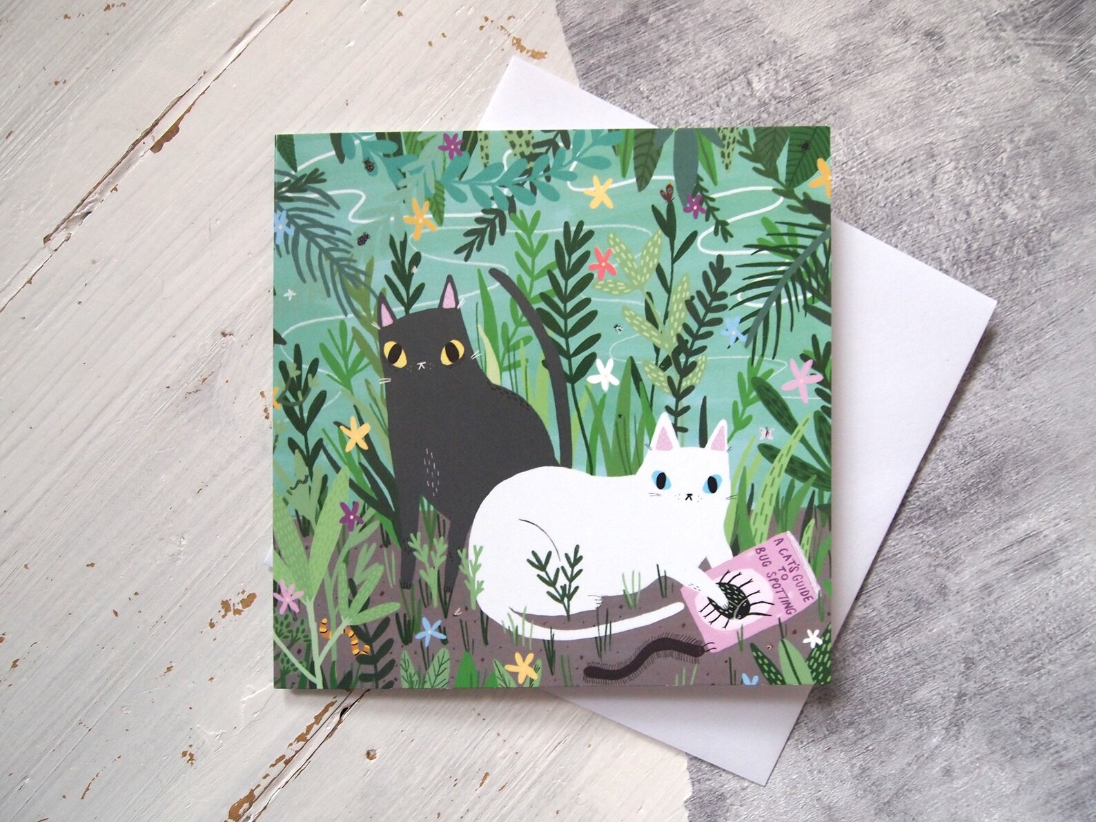 Cat Greetings Card Blank Inside - Etsy