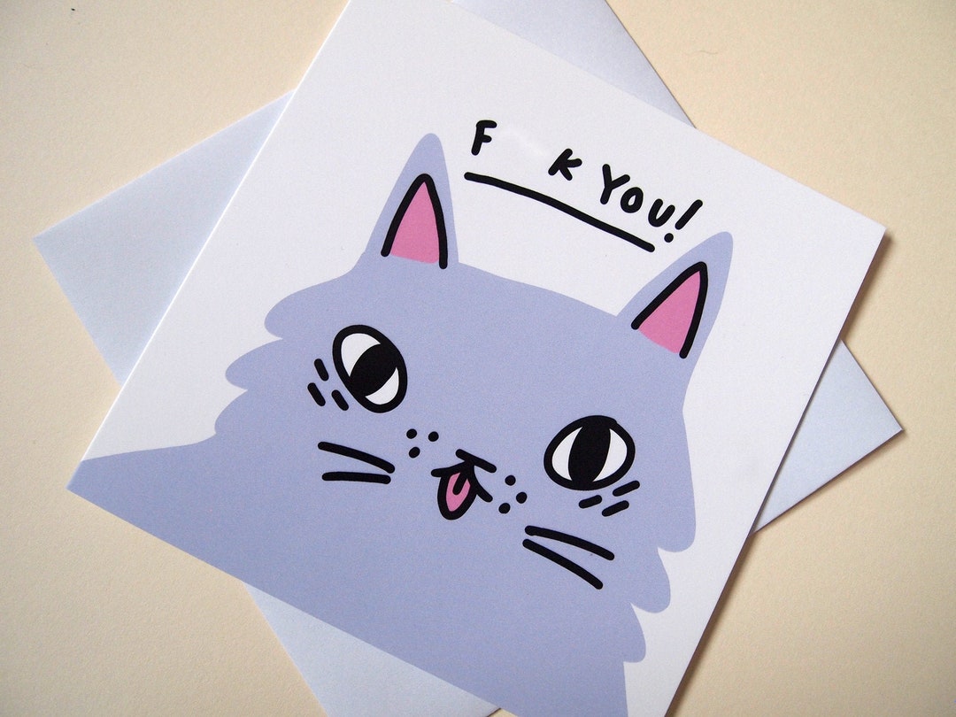 F You! Cat Greetings Card - Etsy