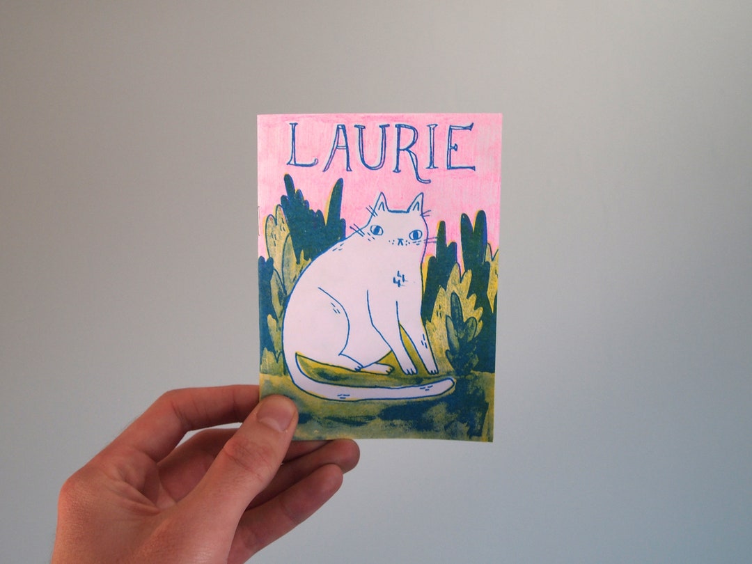 Riso Printed Cat Zine 'laurie' - Etsy