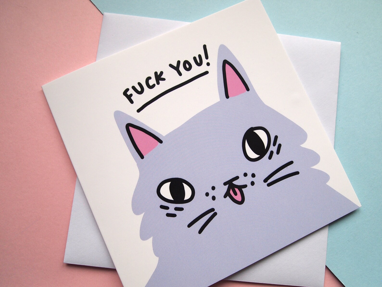 F You Cat Greetings Card | Etsy