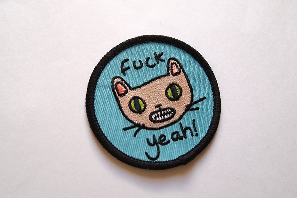 Fck Yeah Cat Embroidered Patch | Etsy