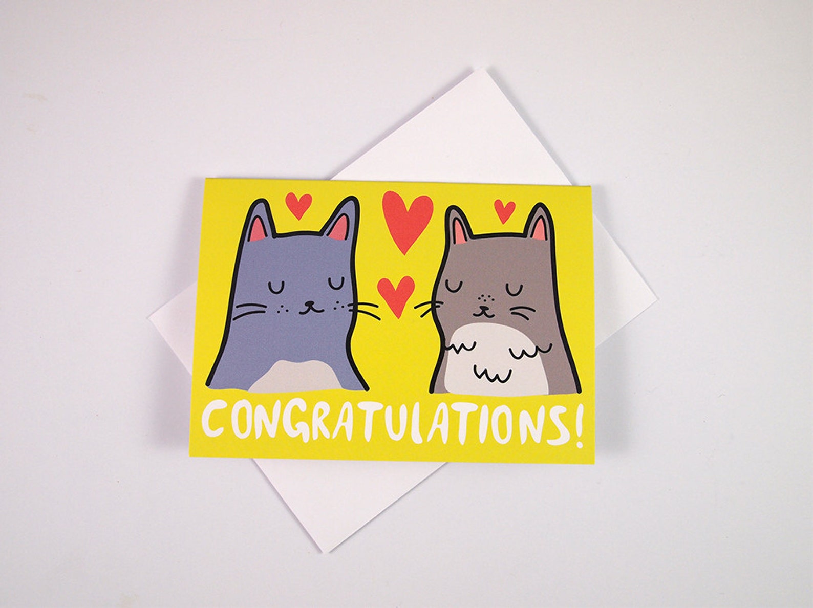 Cat Congratulations Card - Etsy