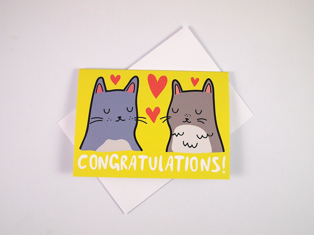 Cat Congratulations Card - Etsy