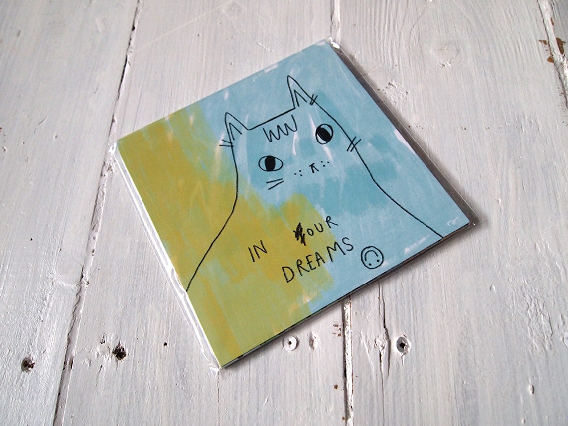 Square Cat Art Print - Etsy