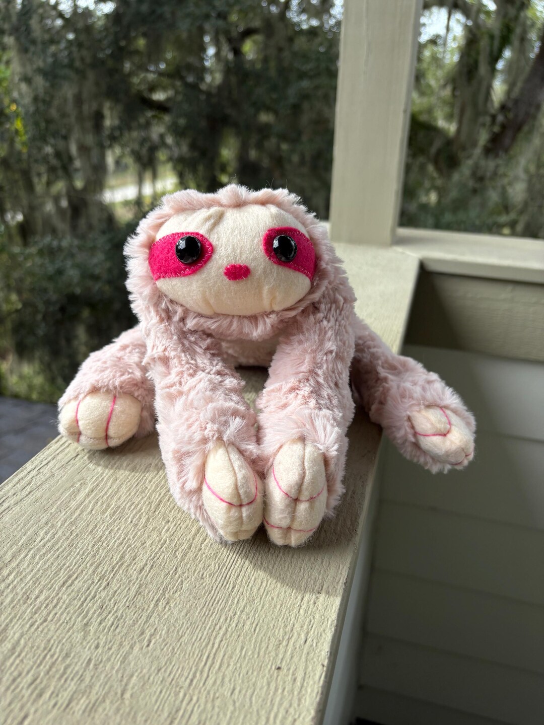 Small Fuzzy Pink Sloth - Etsy