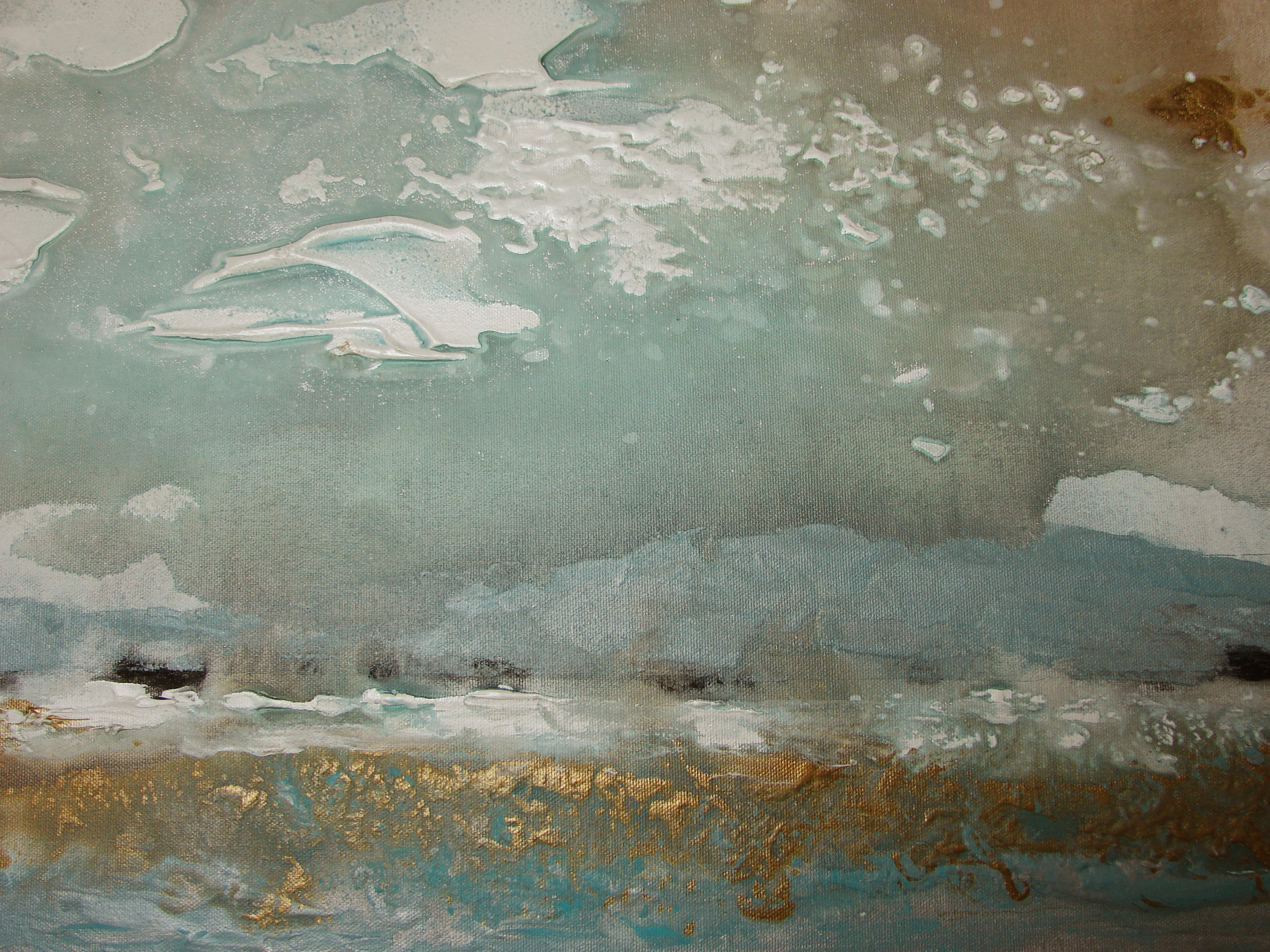 Abstract Custom Seascape Art Blue Teal Acrylic Painting | Etsy