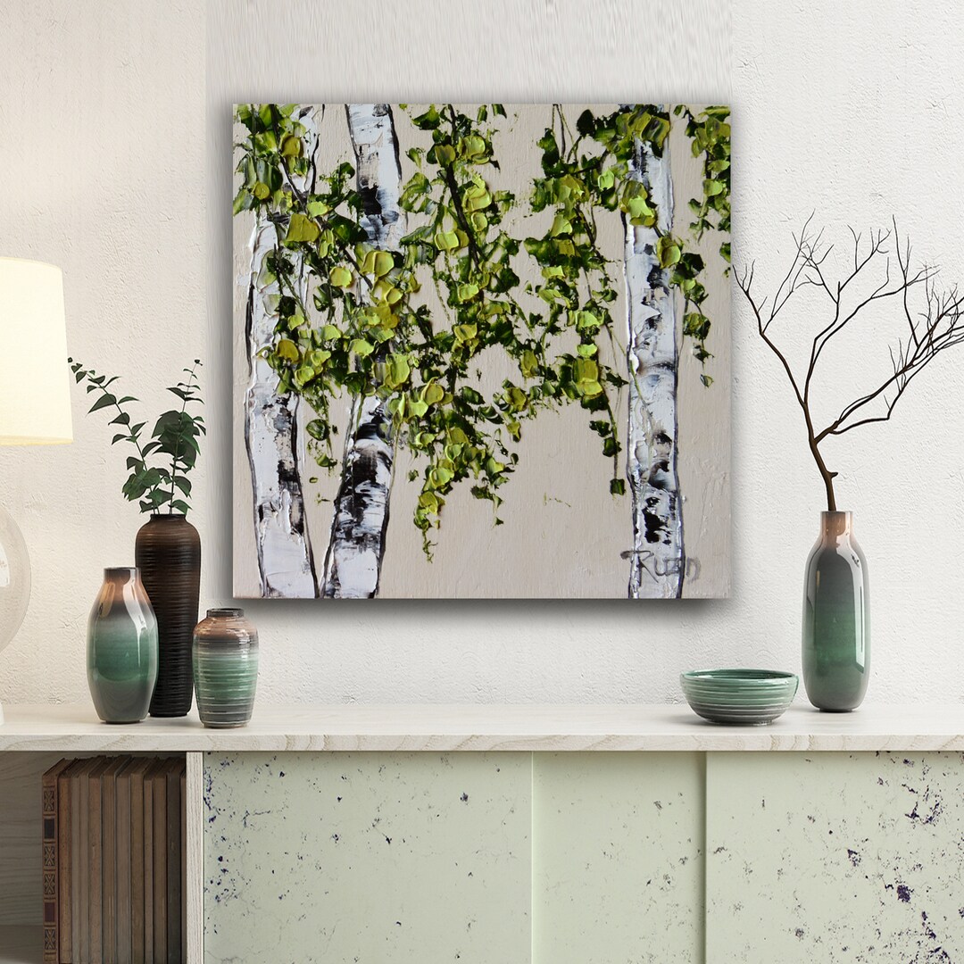 Oil Painting, by Tatjana Ruzin, Birch Tree, Painting, Landscape, Art ...