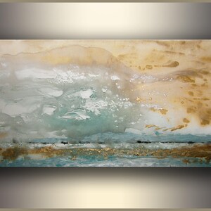 Abstract Custom Seascape Art Blue Teal Acrylic Painting | Etsy