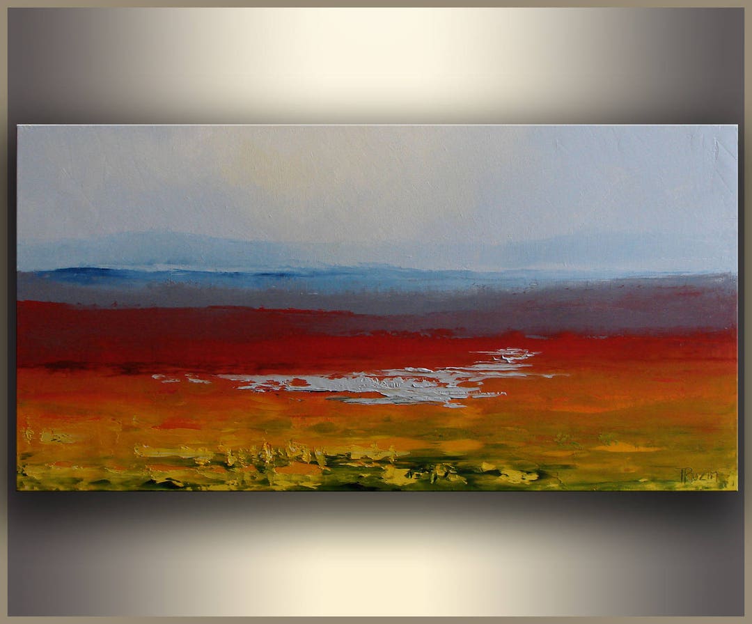 Large ORIGINAL Abstract Painting, Abstract Landscape on Canvas, Art ...