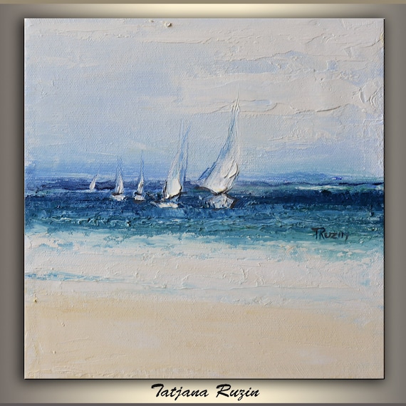 Modern Abstract Sailboat Paintings Sailboat Art Print Watercolor