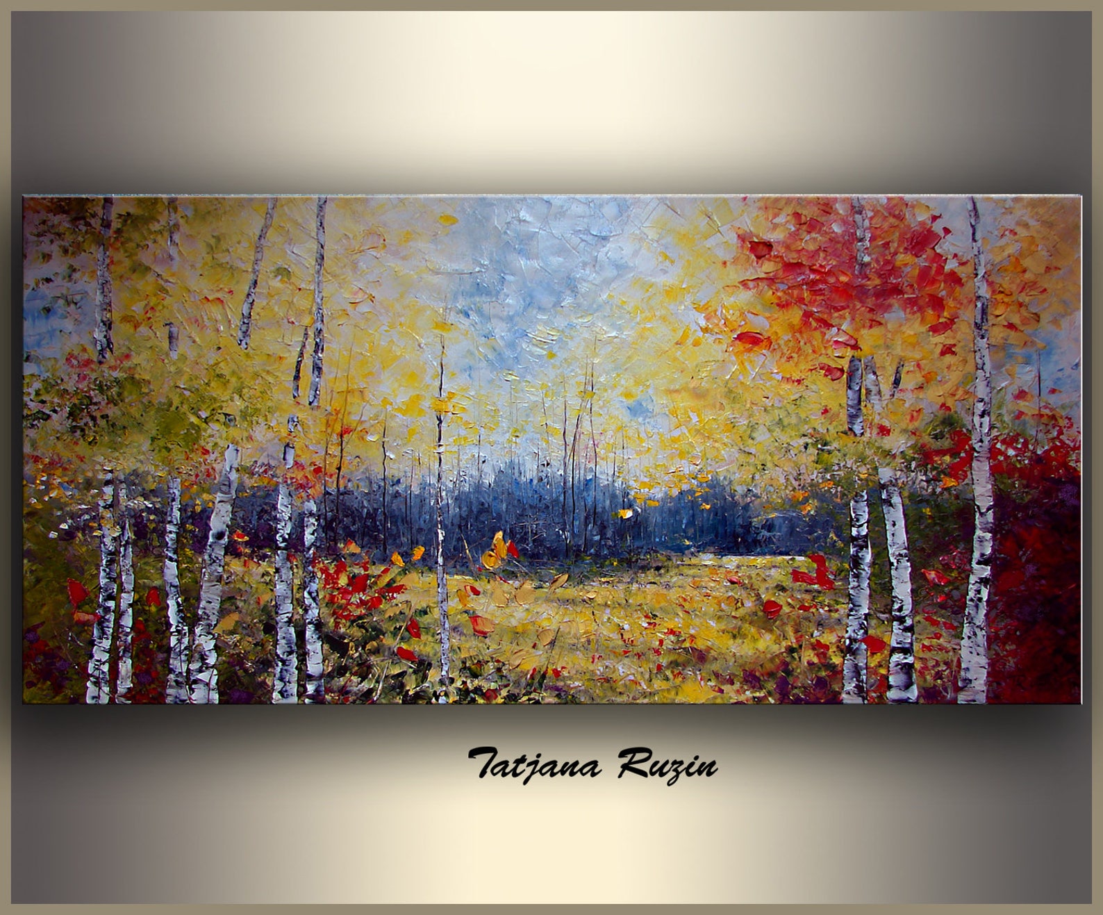 Autumn Flowers, Fall Forest, Abstract Landscape, Oil Painting ...