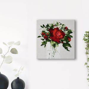 Red Rose Painting,flower Painting,original Oil Painting,tatjana Ruzin ...