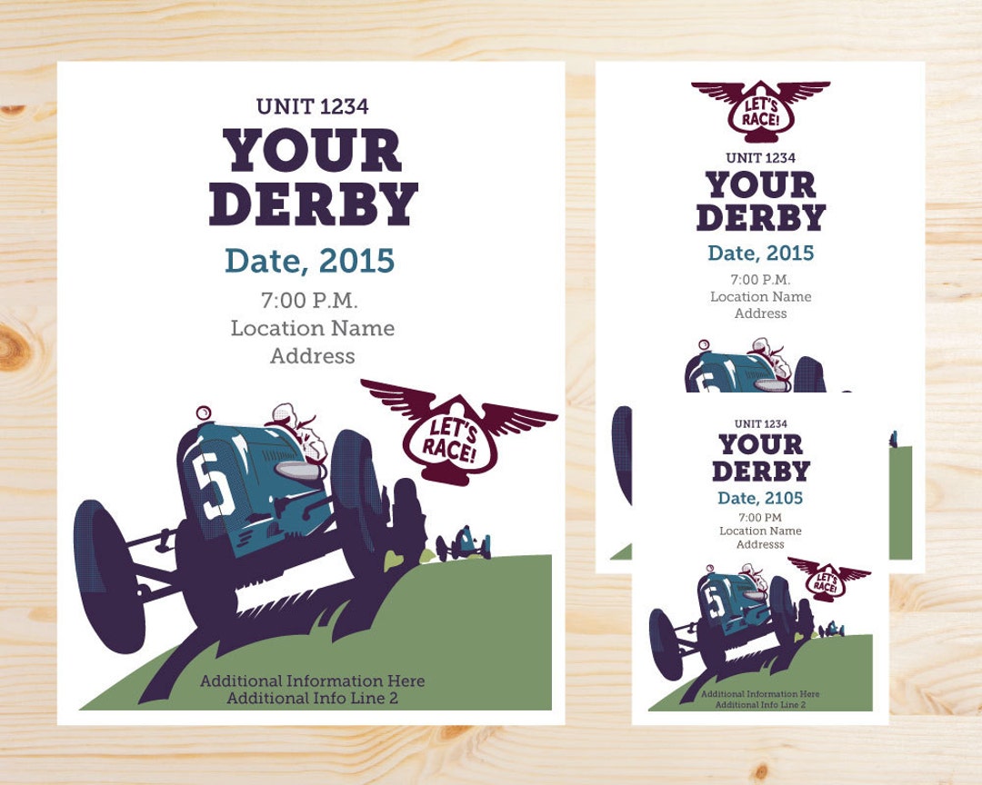 Editable Derby Invitations and Flyers - INSTANT DOWNLOAD PRINTABLE ...