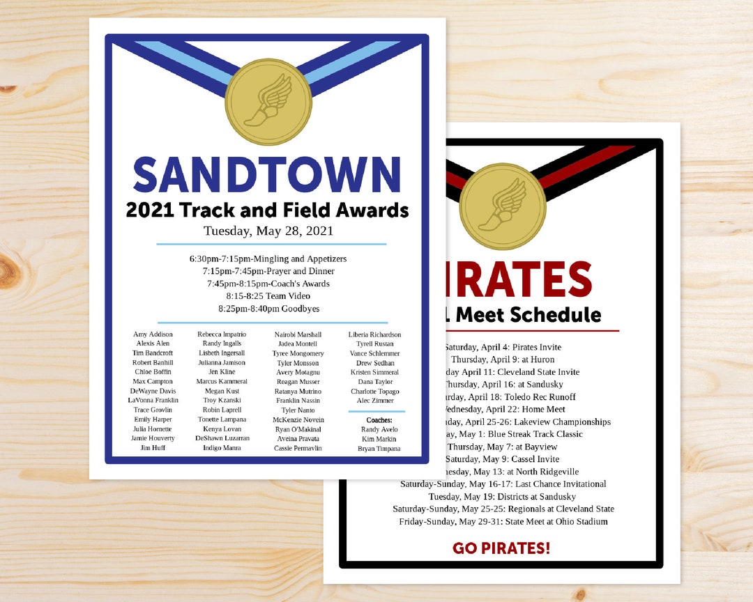 EDITABLE COLORS Track Awards Programs | Online Template | Fast, Easy ...