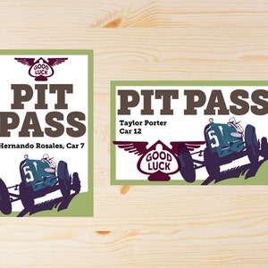 Editable Derby Pit Passes - INSTANT DOWNLOAD PRINTABLE - Retro ...