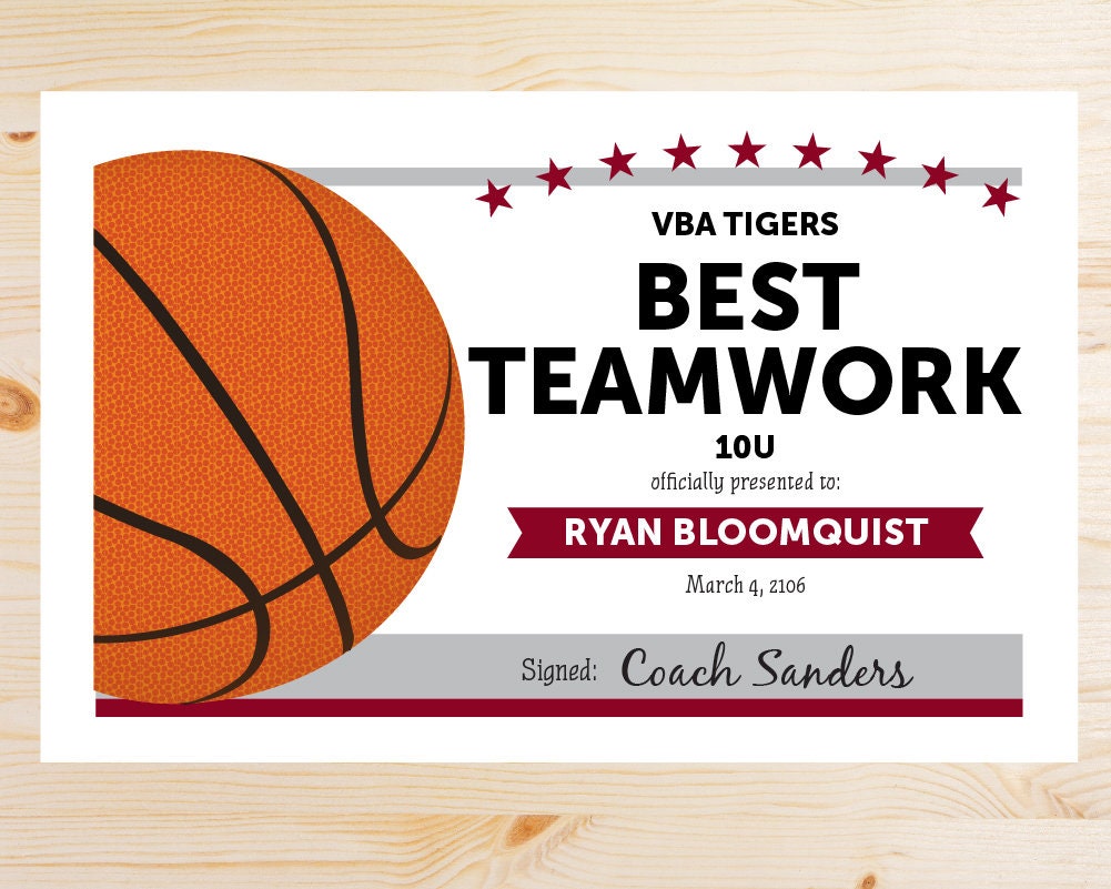 Editable Basketball Award Certificates - INSTANT DOWNLOAD PRINTABLE ...