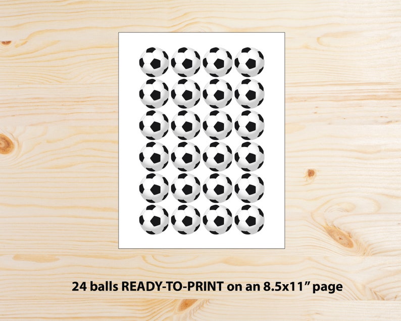 Soccer Ball Cupcake Toppers - INSTANT DOWNLOAD - Cupcakes Topper ...