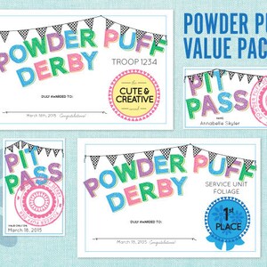 Powder Puff Derby Pit Passes - INSTANT DOWNLOAD PRINTABLE - Original ...