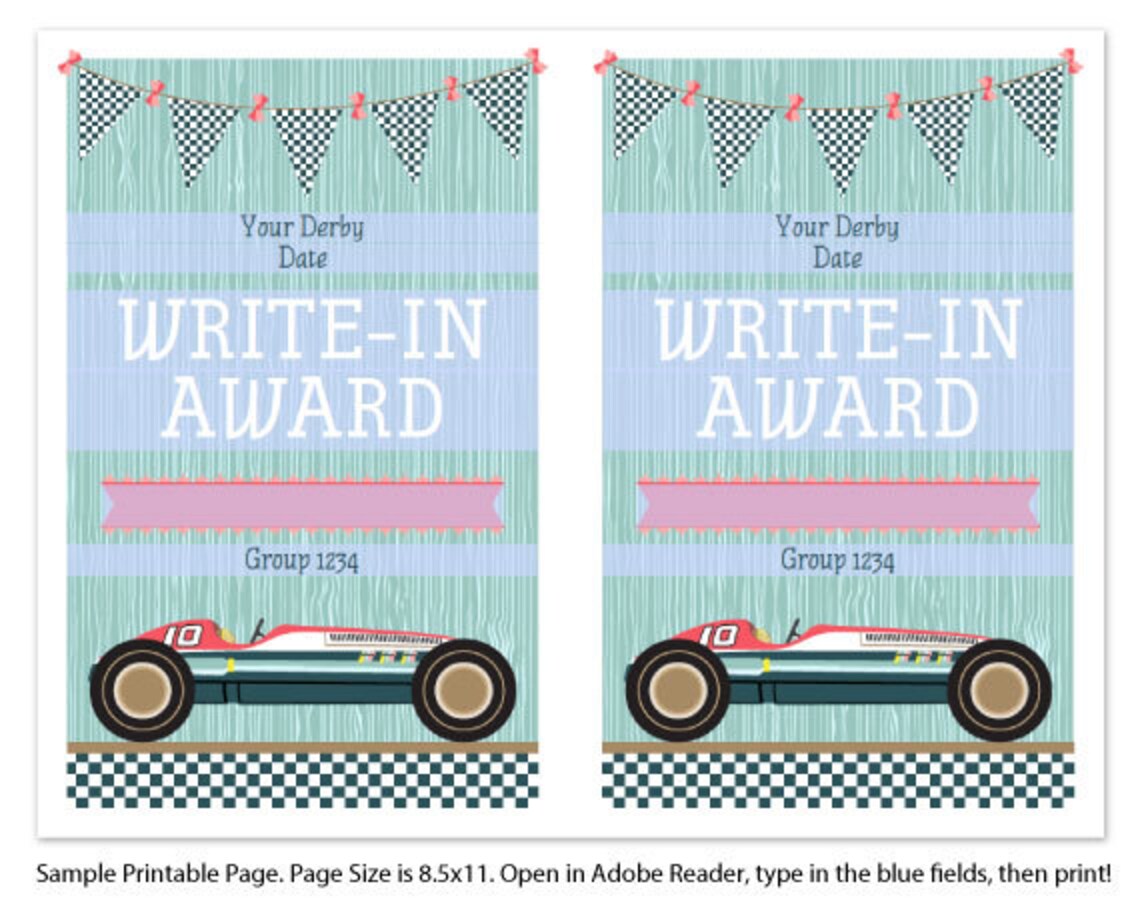 Powder Puff Derby Event Pack - INSTANT DOWNLOAD PRINTABLE - Woodland ...