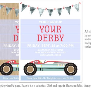 Editable Powder Puff Derby Invitations, Flyers, and Hand-outs - INSTANT ...