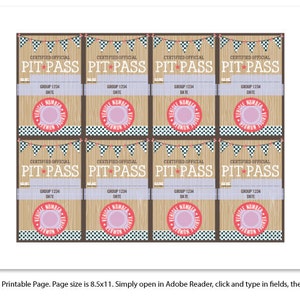 Powder Puff Derby Pit Passes - INSTANT DOWNLOAD PRINTABLE - Driftwood ...