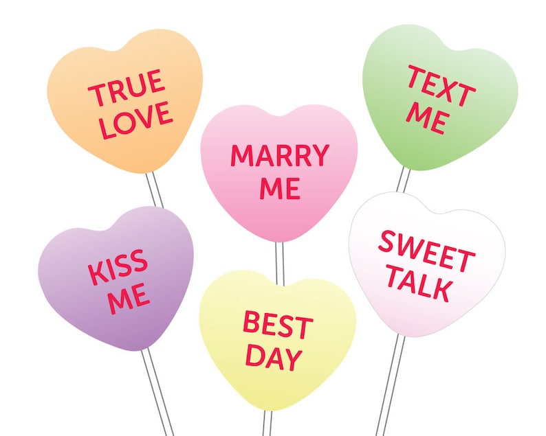 Editable Valentine's Day Conversation Hearts Photo Booth Props ...