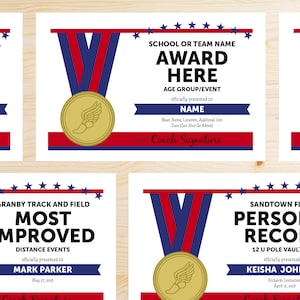 Editable Track and Field Award Certificates - INSTANT DOWNLOAD ...