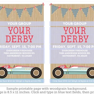 Editable Powder Puff Derby Invitations, Flyers, and Hand-outs - INSTANT ...