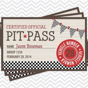 Derby Pit Passes - INSTANT DOWNLOAD PRINTABLE - Blue and Red - Etsy