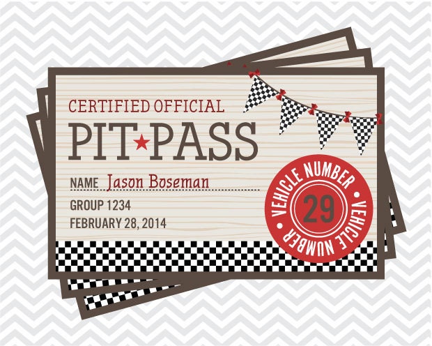 Derby Pit Passes - INSTANT DOWNLOAD PRINTABLE - Blue and Red - Etsy