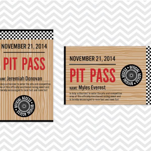 Pit Passes - Etsy