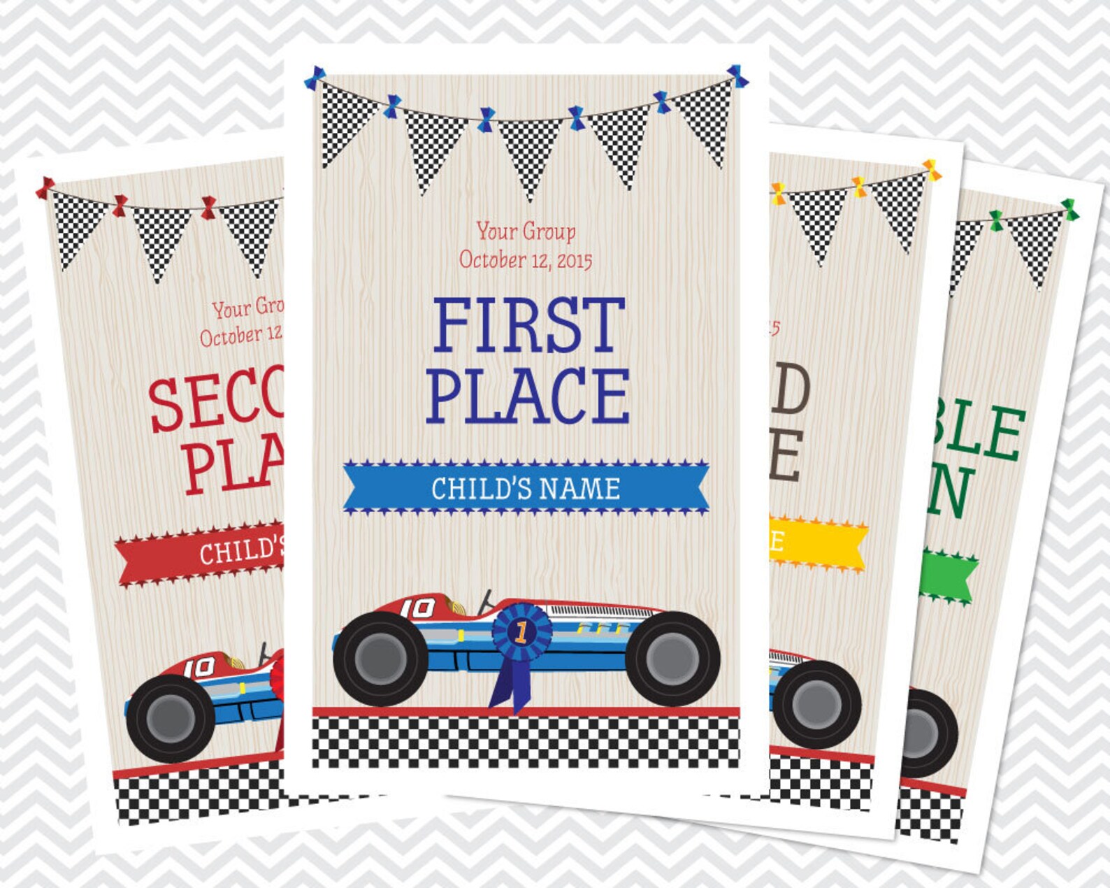 Derby Place Award Certificates. 1st, 2nd, 3rd, Honorable Mention ...