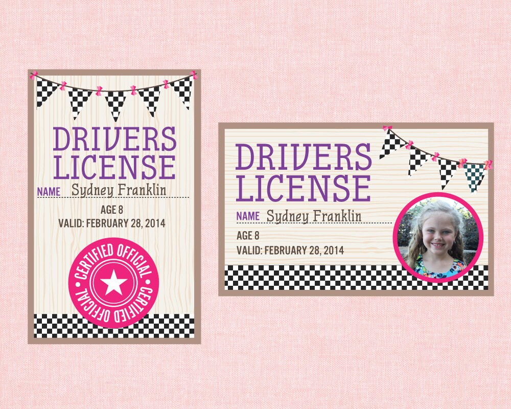 Editable Powder Puff Derby Drivers Licneses INSTANT DOWNLOAD | Etsy
