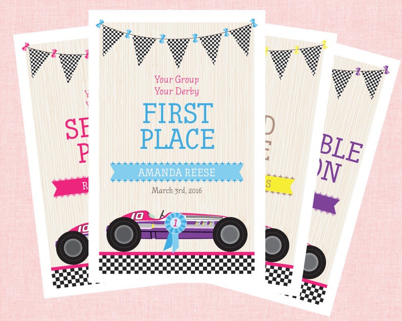 Editable Powder Puff Derby Place Award Certificates INSTANT - Etsy