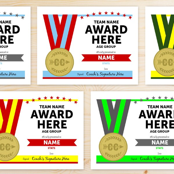 Cross Country Certificate Template - Etsy