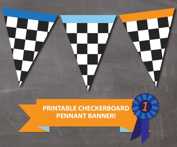 Derby Checkerboard Pennant Banner INSTANT DOWNLOAD PRINTABLE - Etsy