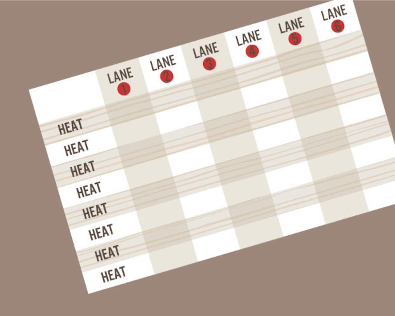 Derby Printable Heat Sheet Cards INSTANT DOWNLOAD PRINTABLE | Etsy