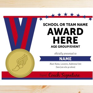 Editable Track and Field Award Certificates - INSTANT DOWNLOAD ...