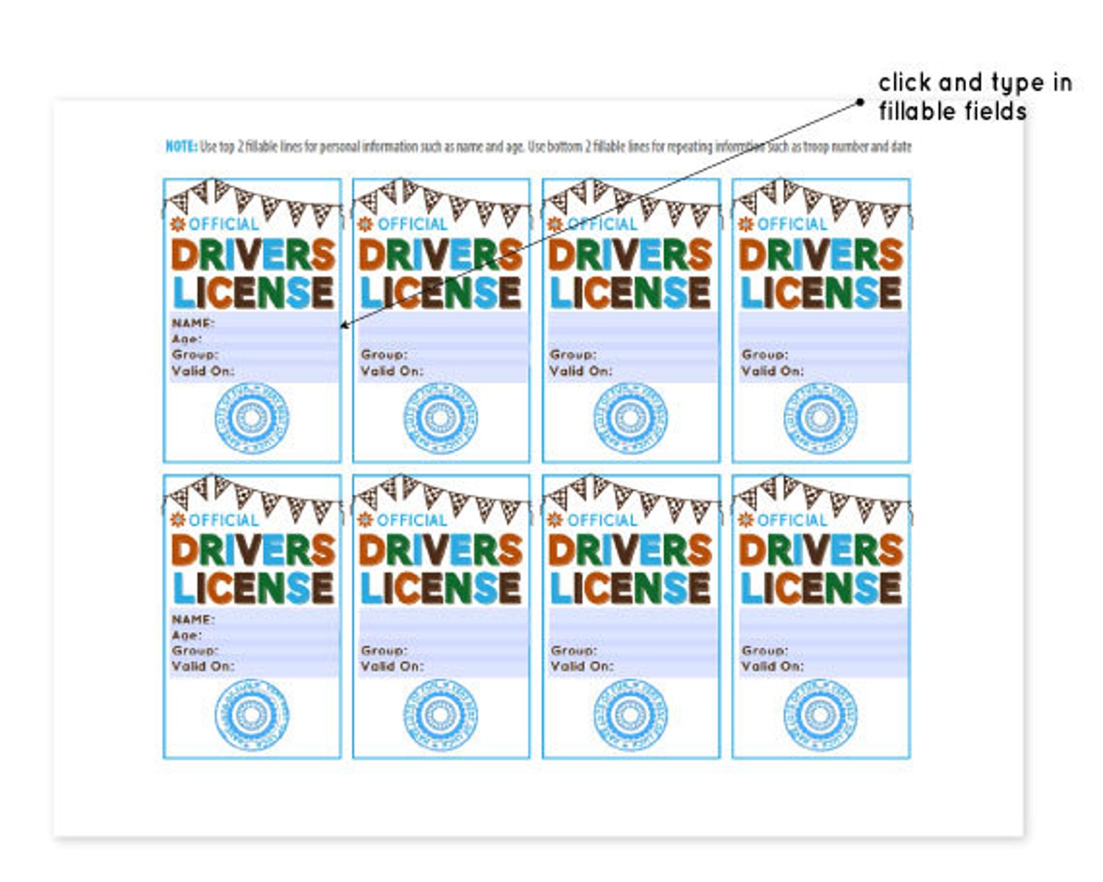 Powder Puff Derby Drivers Licenses - INSTANT DOWNLOAD PRINTABLE - Girl ...