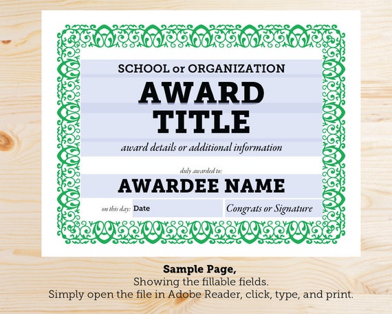 Education Award Certificate Templates