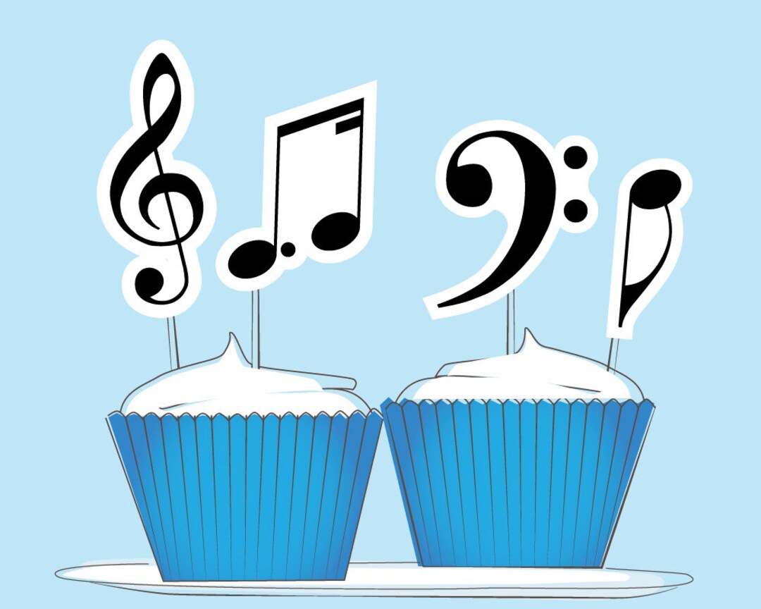 Music Note Cupcake Toppers - INSTANT DOWNLOAD PRINTABLE - Etsy