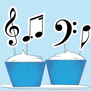 Music Note Cupcake Toppers - INSTANT DOWNLOAD PRINTABLE - Etsy