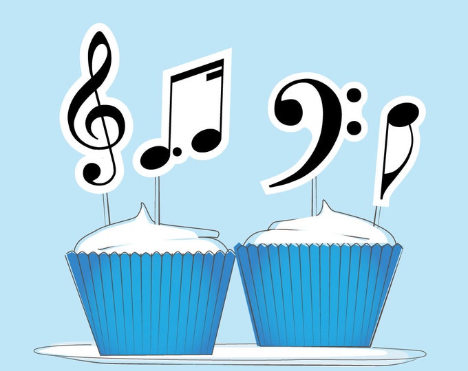 Music Note Cupcake Toppers INSTANT DOWNLOAD PRINTABLE - Etsy